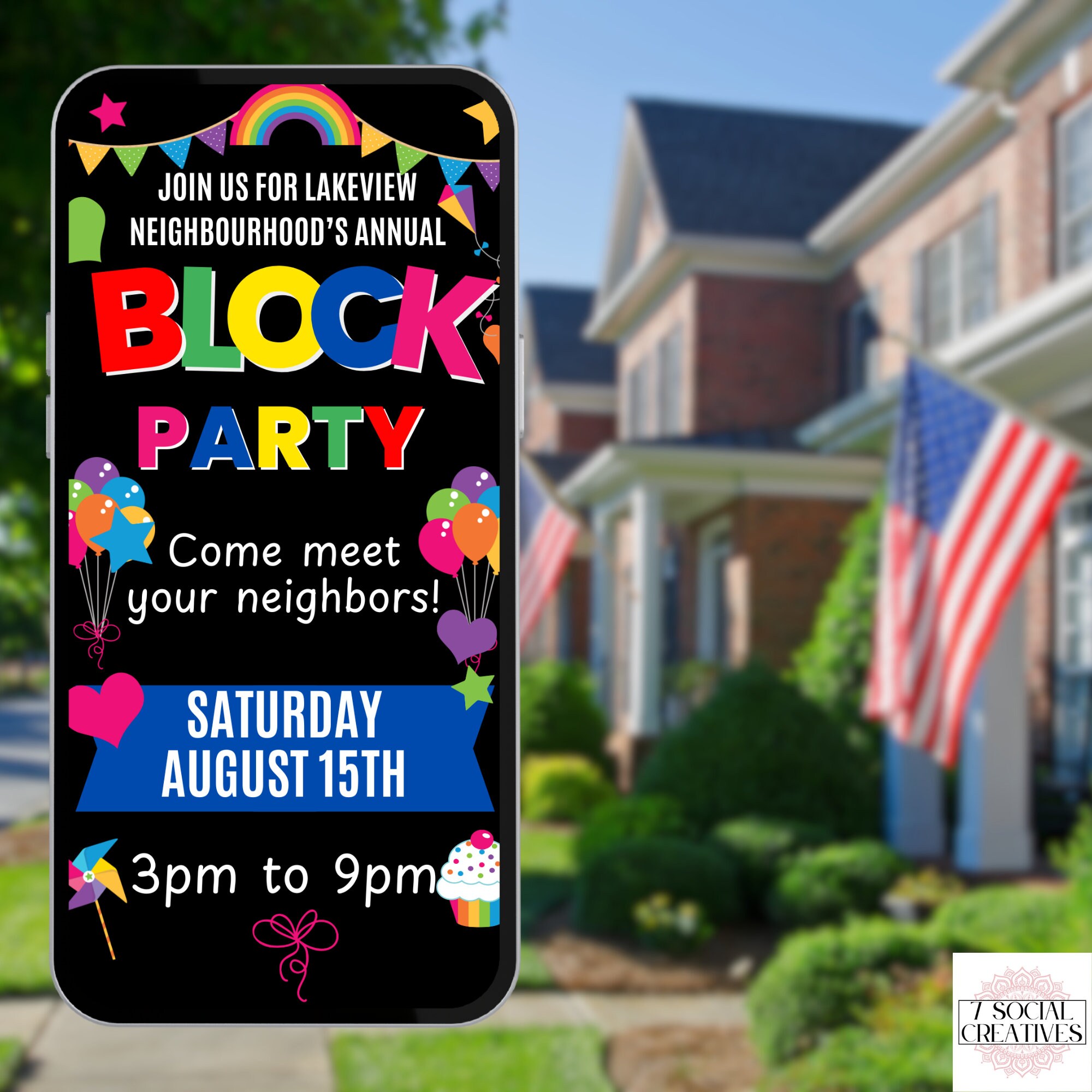 Block Party Invitation. Digital Animated Neighborhood BBQ or Potluck ...