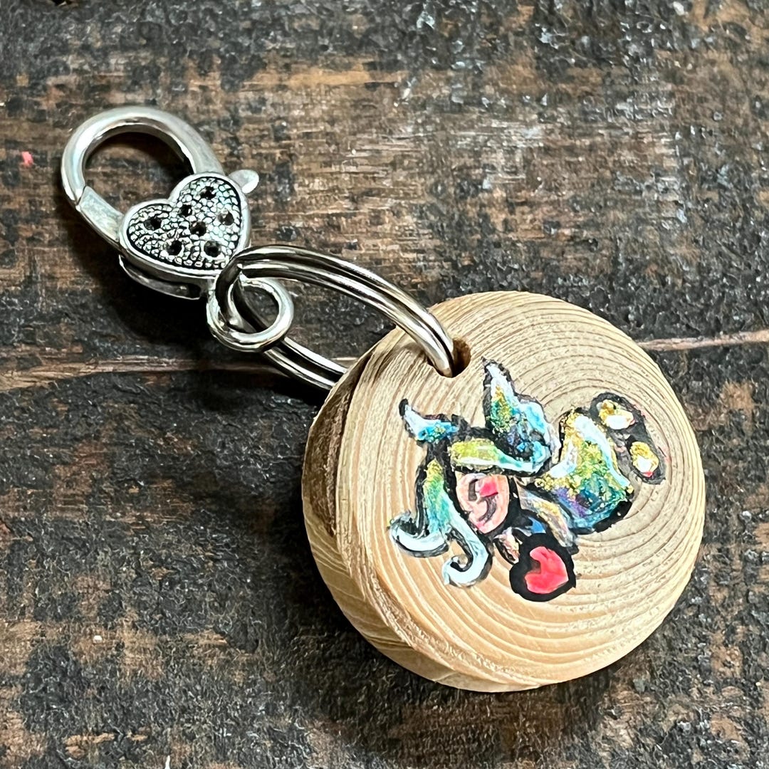 Keychain Guardian Angel Made of Wood, Customizable, Hand-painted - Etsy