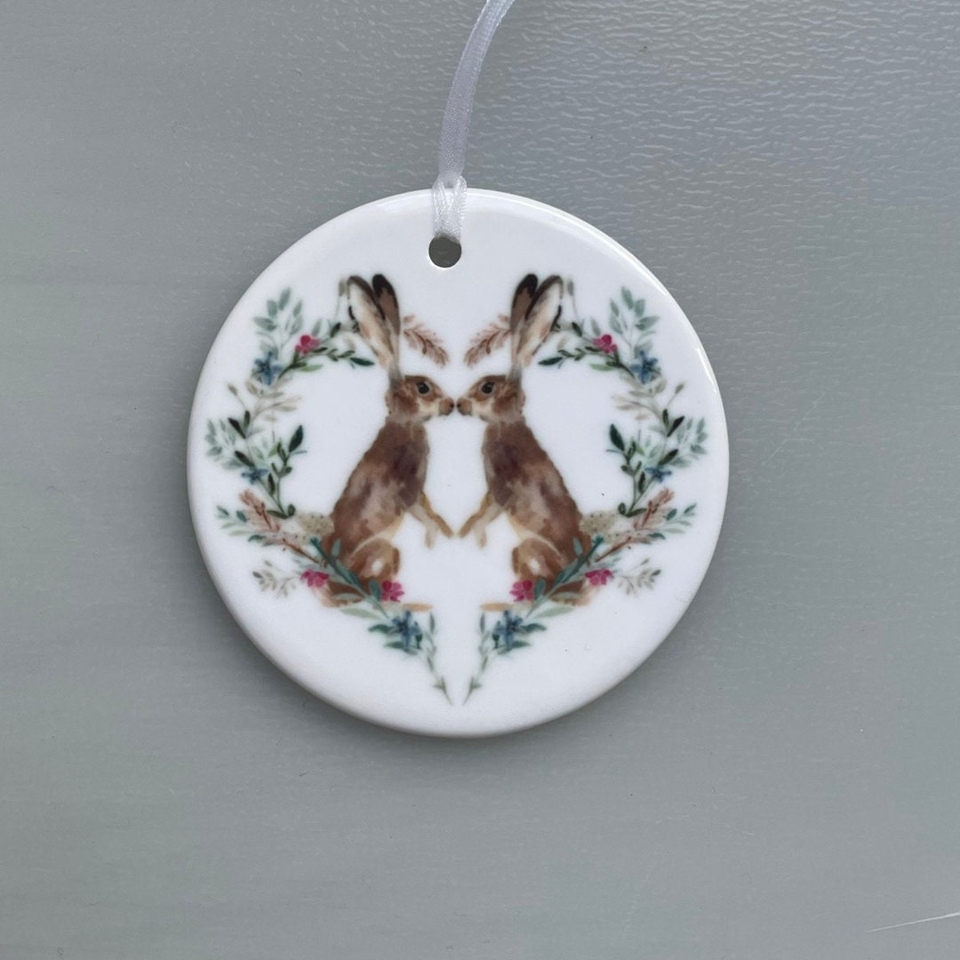 Woodland Animals, Kissing Hare/kissing Hare Gift/rabbit Gift/decoration ...