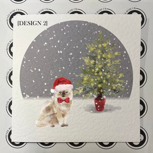 Pack of 5 Ragdoll Cat Christmas Cards. 3 Background Designs and Cat ...