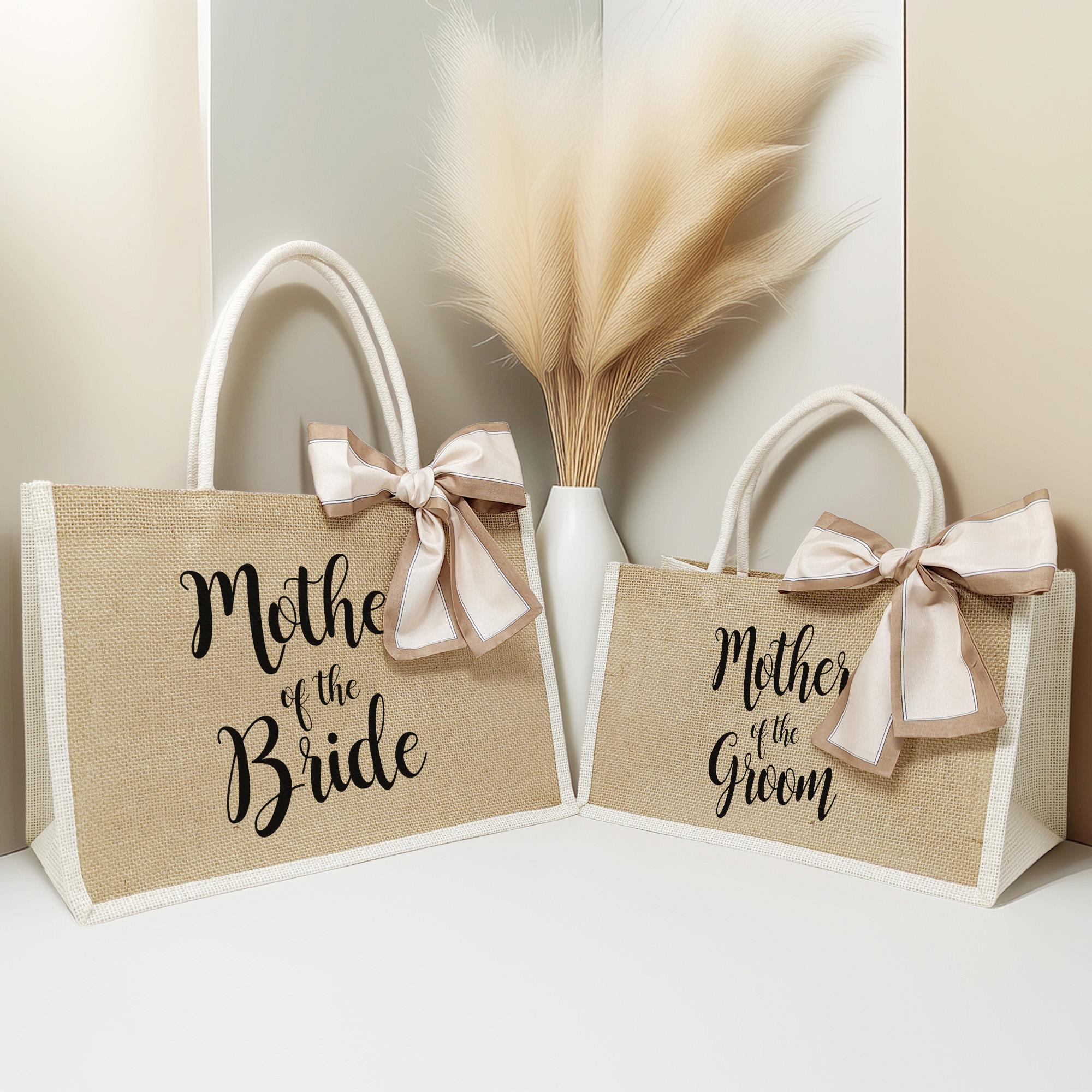 Mother of the Bride Tote Bag, Mother of the Groom Burlap Bag, Mother of ...