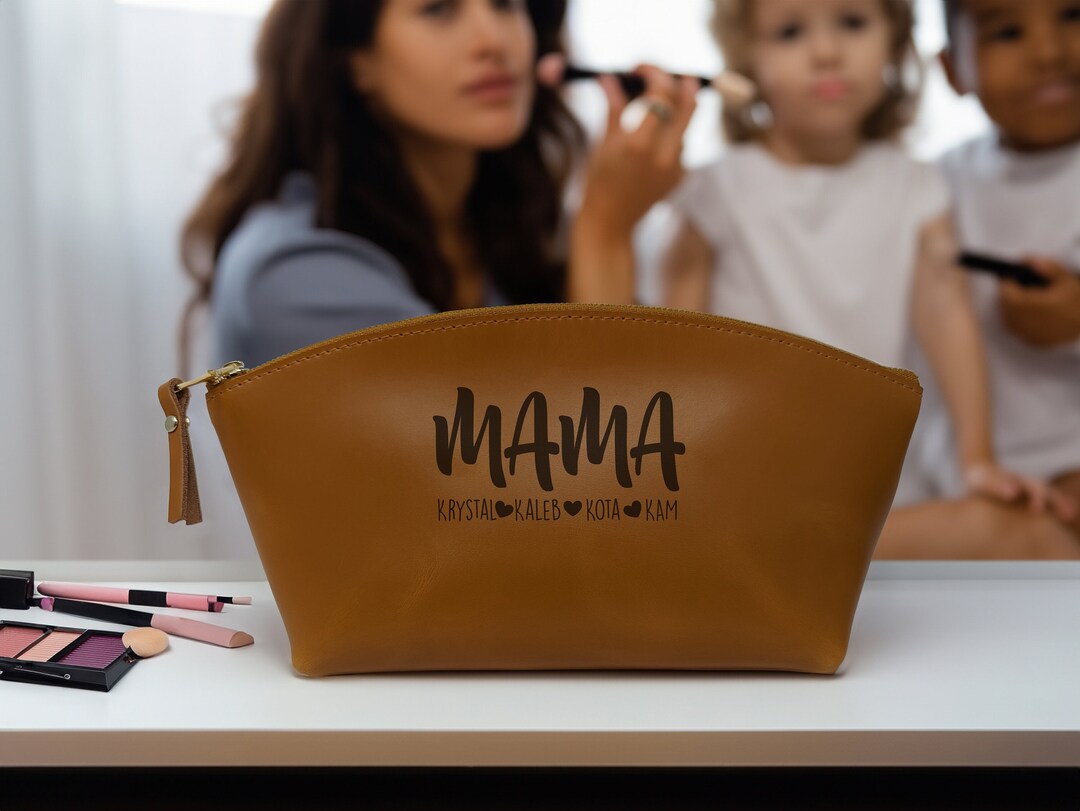 Mama Makeup Bag With Kids Names, Makeup Bag for Mom, Mom Birthday Gift ...