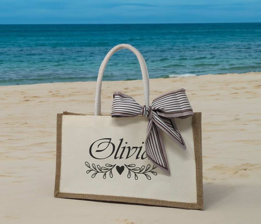 Personalized Bridesmaid Tote Bags With Scarf, Maid of Honor Tote Bag ...