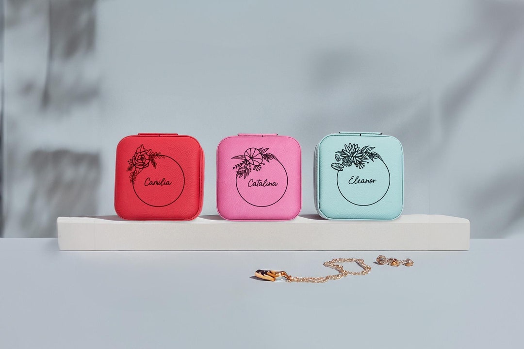 Personalized Name Jewelry Box for Bridesmaids, Personalized Travel ...