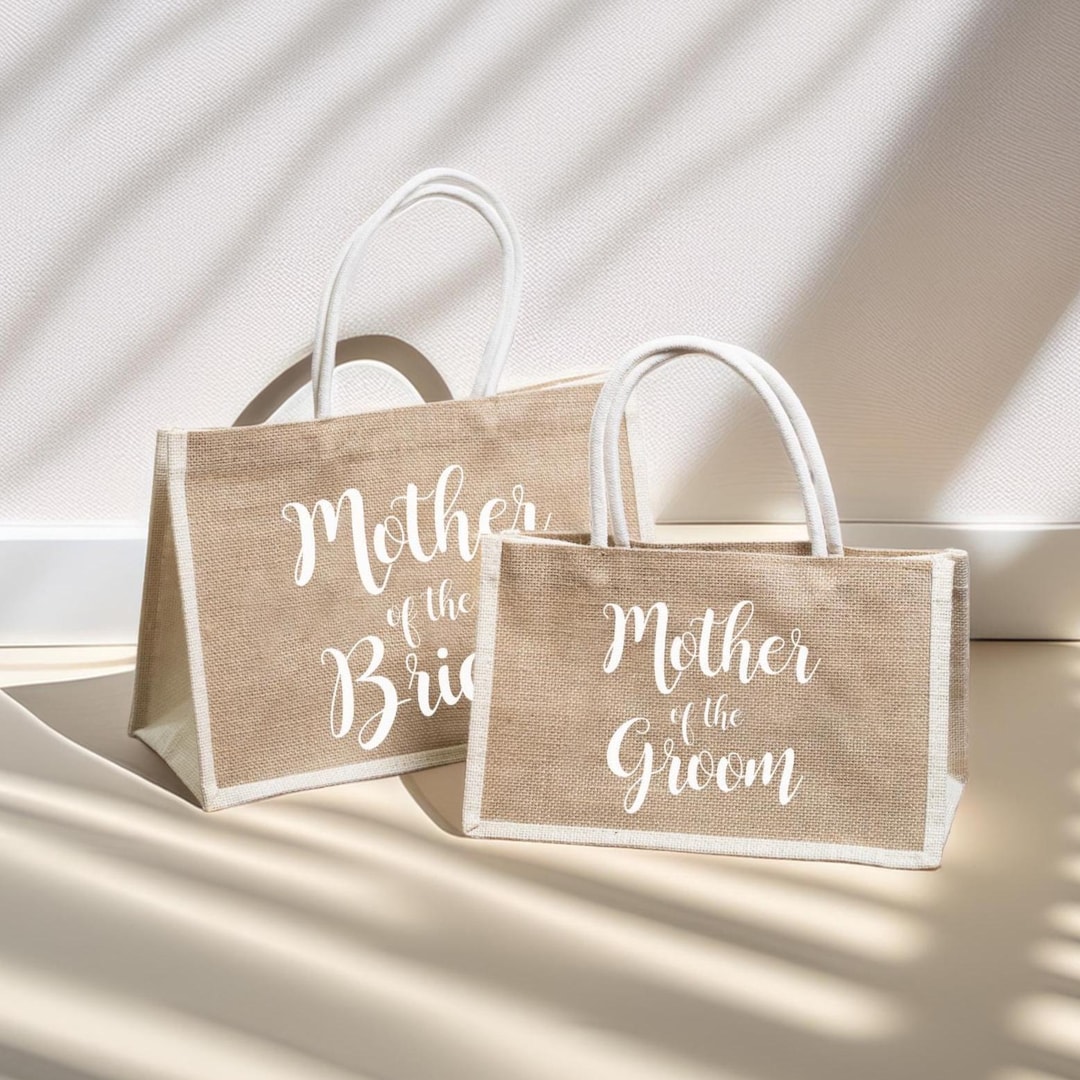 Mother of the Bride Tote Bag, Mother of the Groom Burlap Bag, Mother of ...