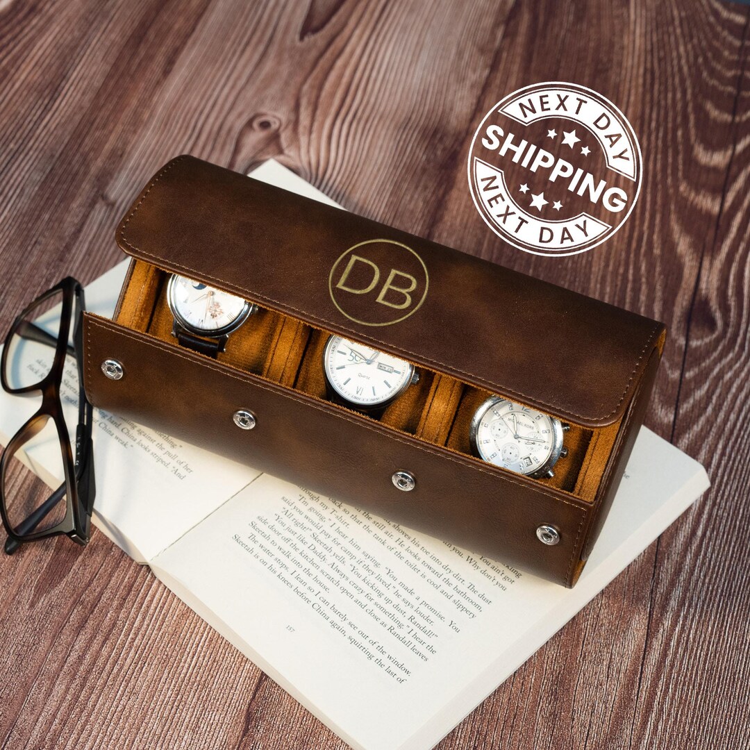 Personalized Leather Watch Box, Custom Leather Watch Case, Wedding ...