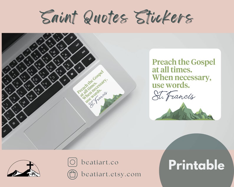 Catholic Sticker Bundle. Saint Quotes (printable) - Etsy