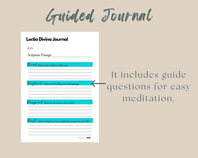 Lectio Divina Journal With Guided Questions for Catholics (printable ...