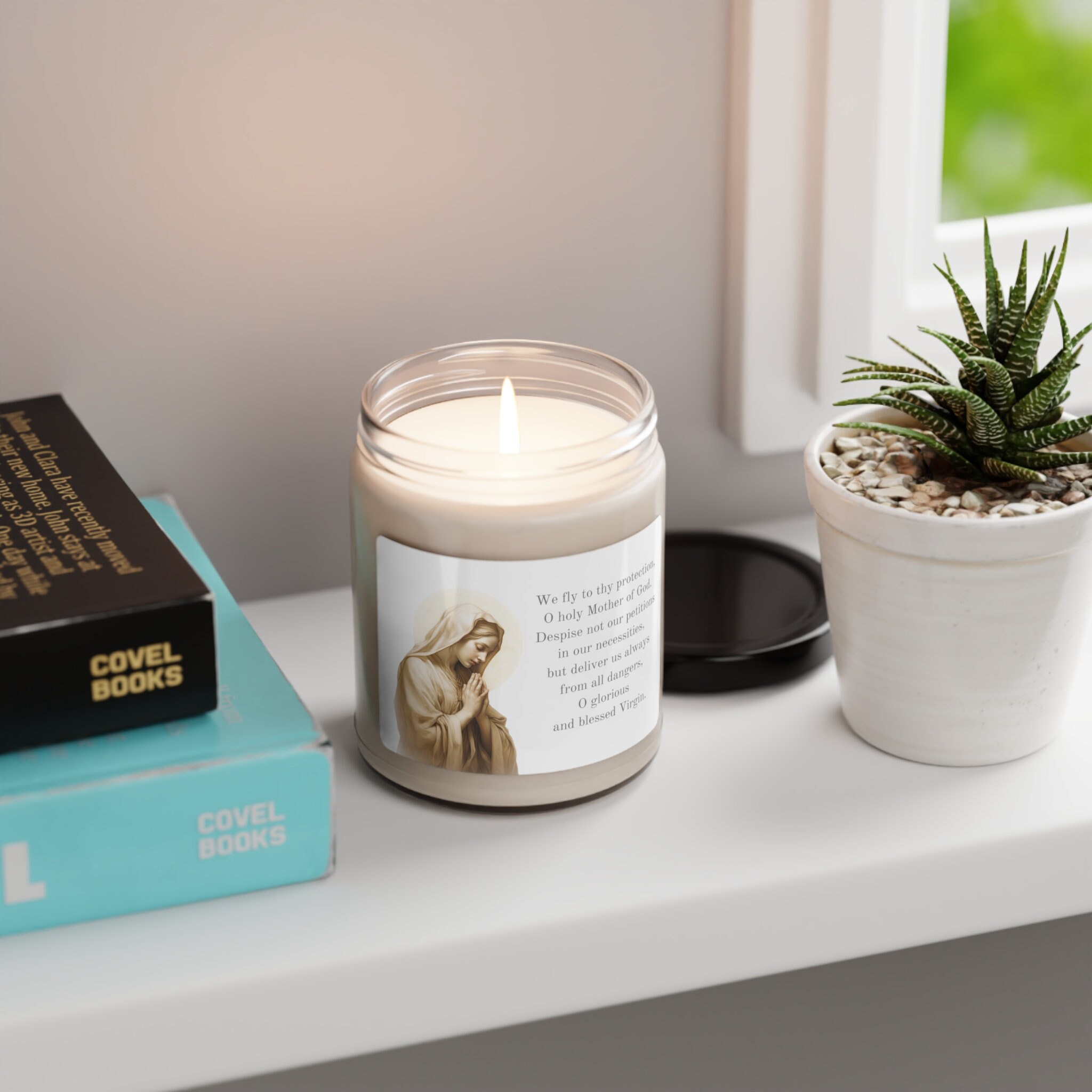 Virgin Mary Candle. Oldest Marian Prayer. Scented Soy Candle, 9oz - Etsy