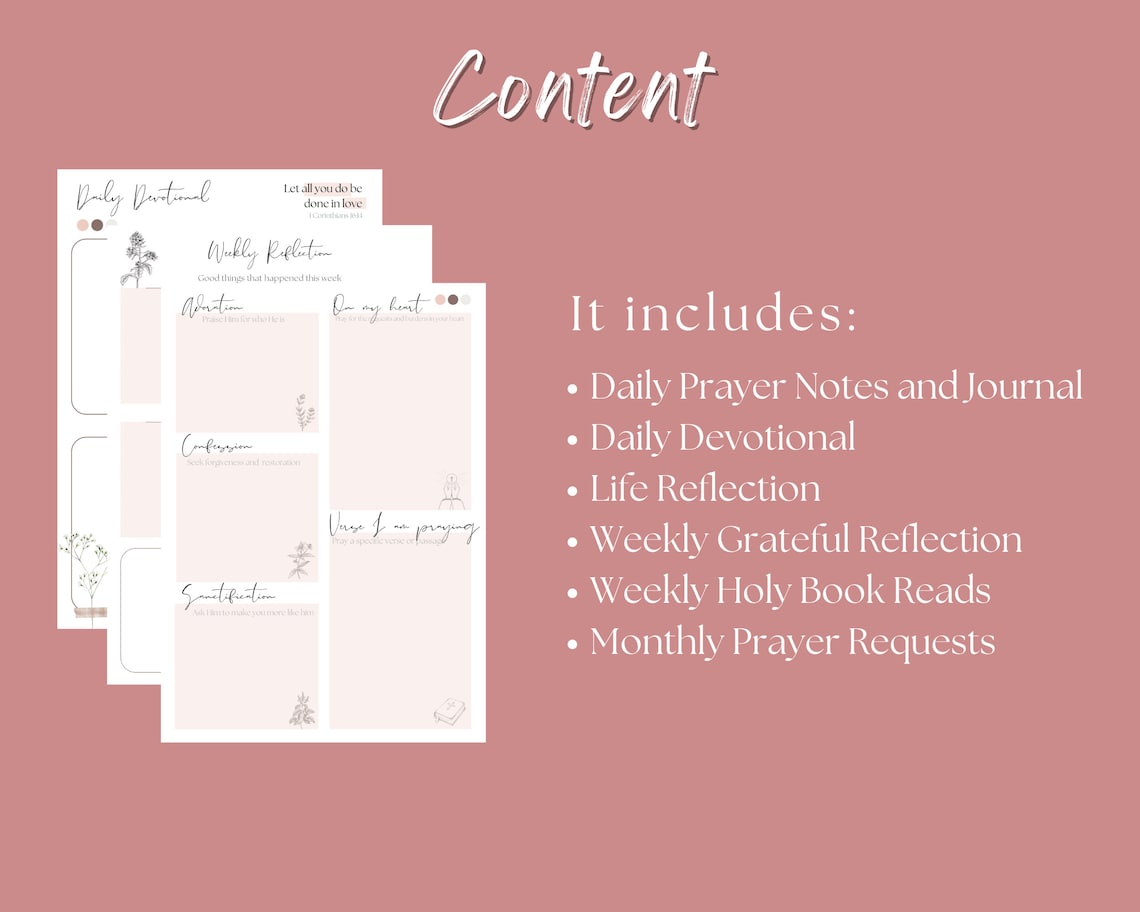 Printable Prayer Journal for Women catholic - Etsy