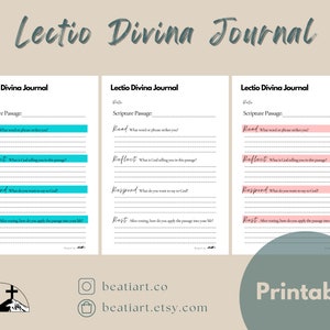 Lectio Divina Journal With Guided Questions for Catholics (printable ...