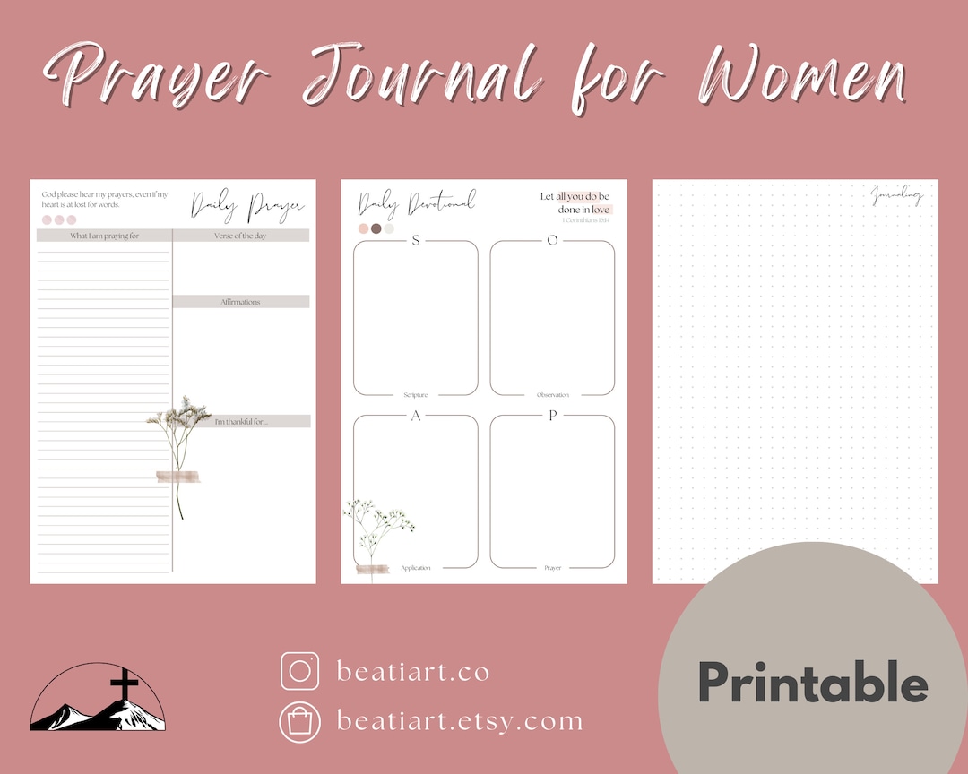 Printable Prayer Journal for Women (catholic) - Etsy