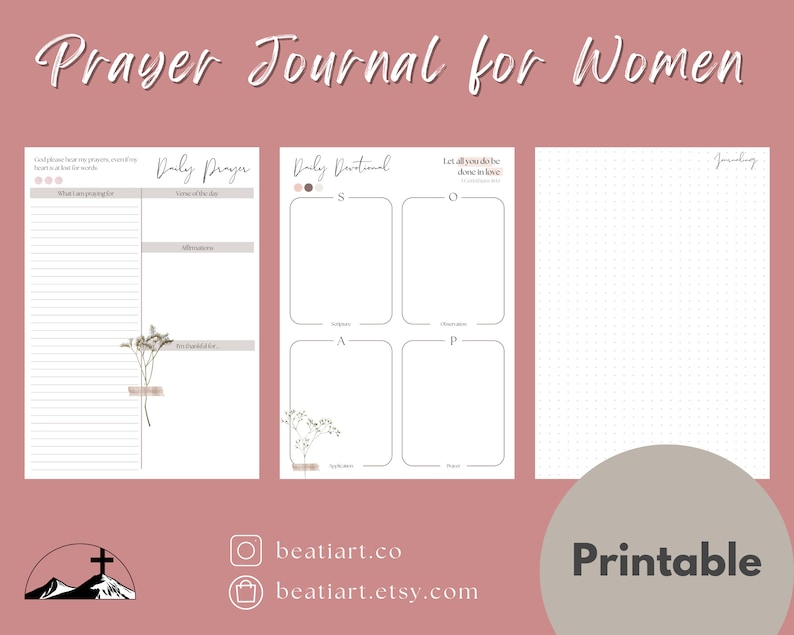 Printable Prayer Journal for Women catholic - Etsy