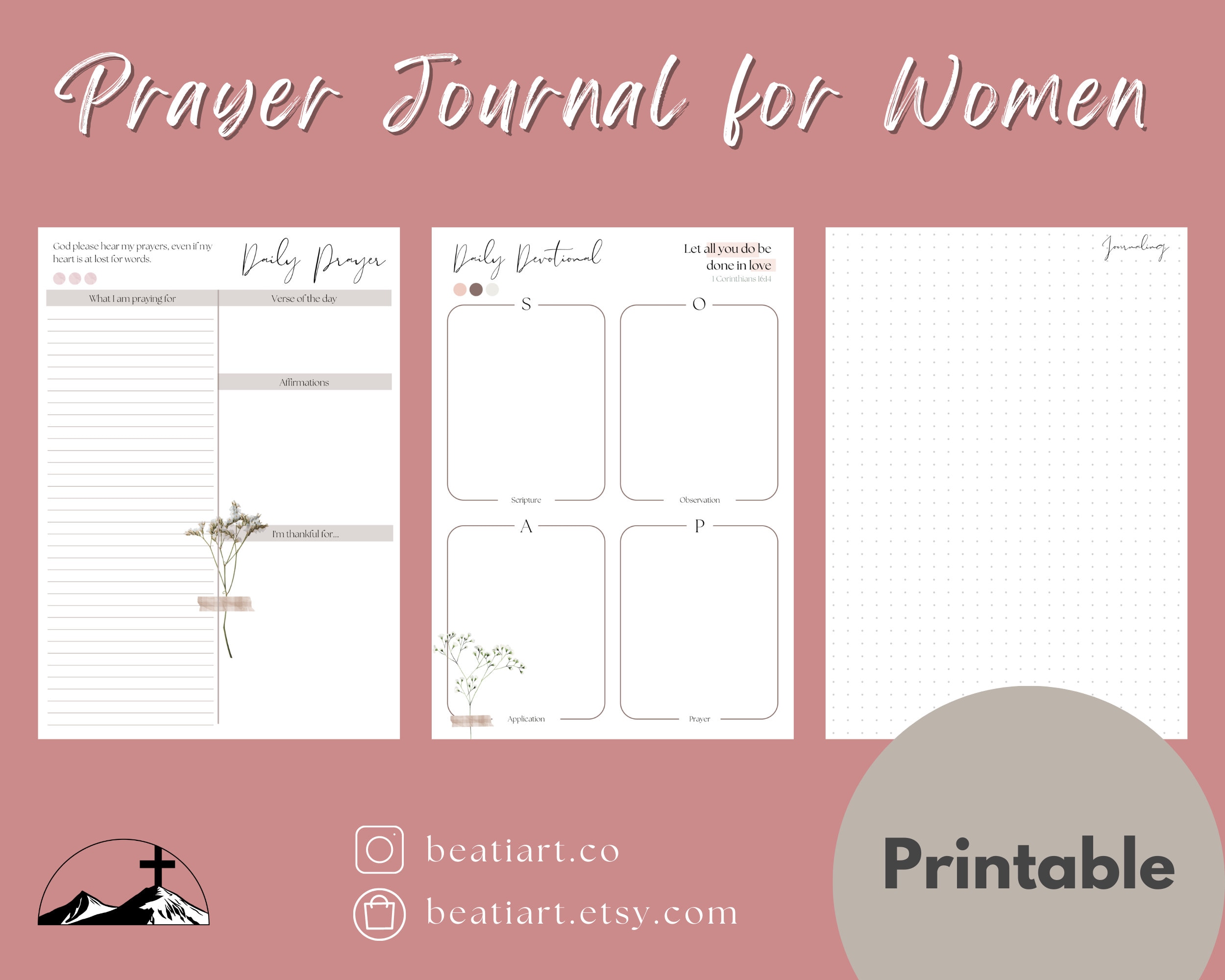Printable Prayer Journal for Women catholic - Etsy
