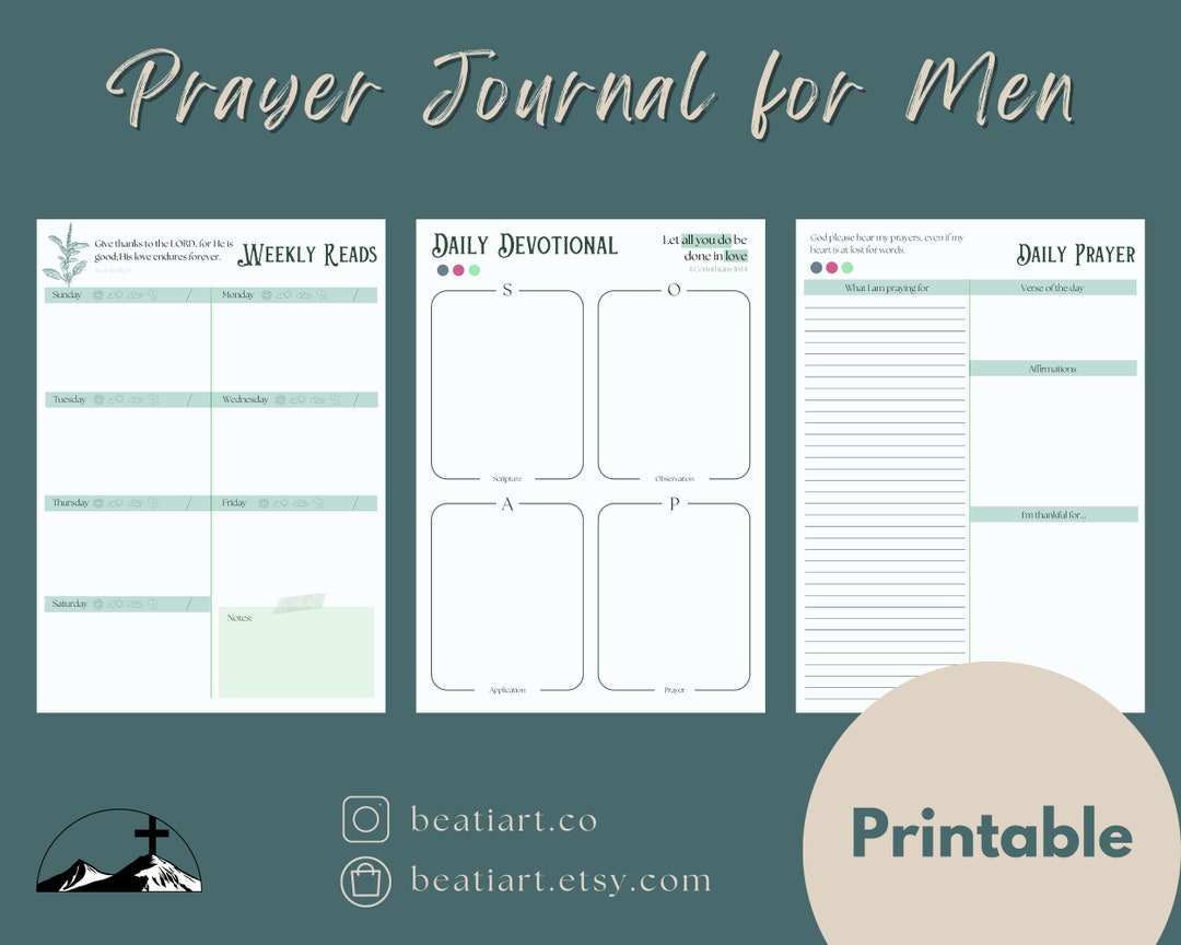 Printable Prayer Journal for Men (catholic) - Etsy