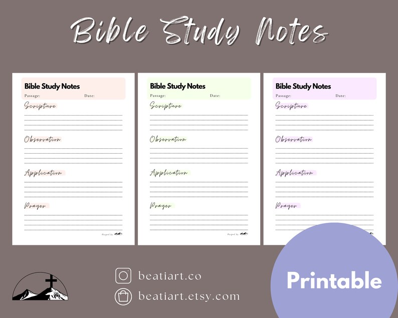 Catholic Bible Study Notes (printable) - Etsy