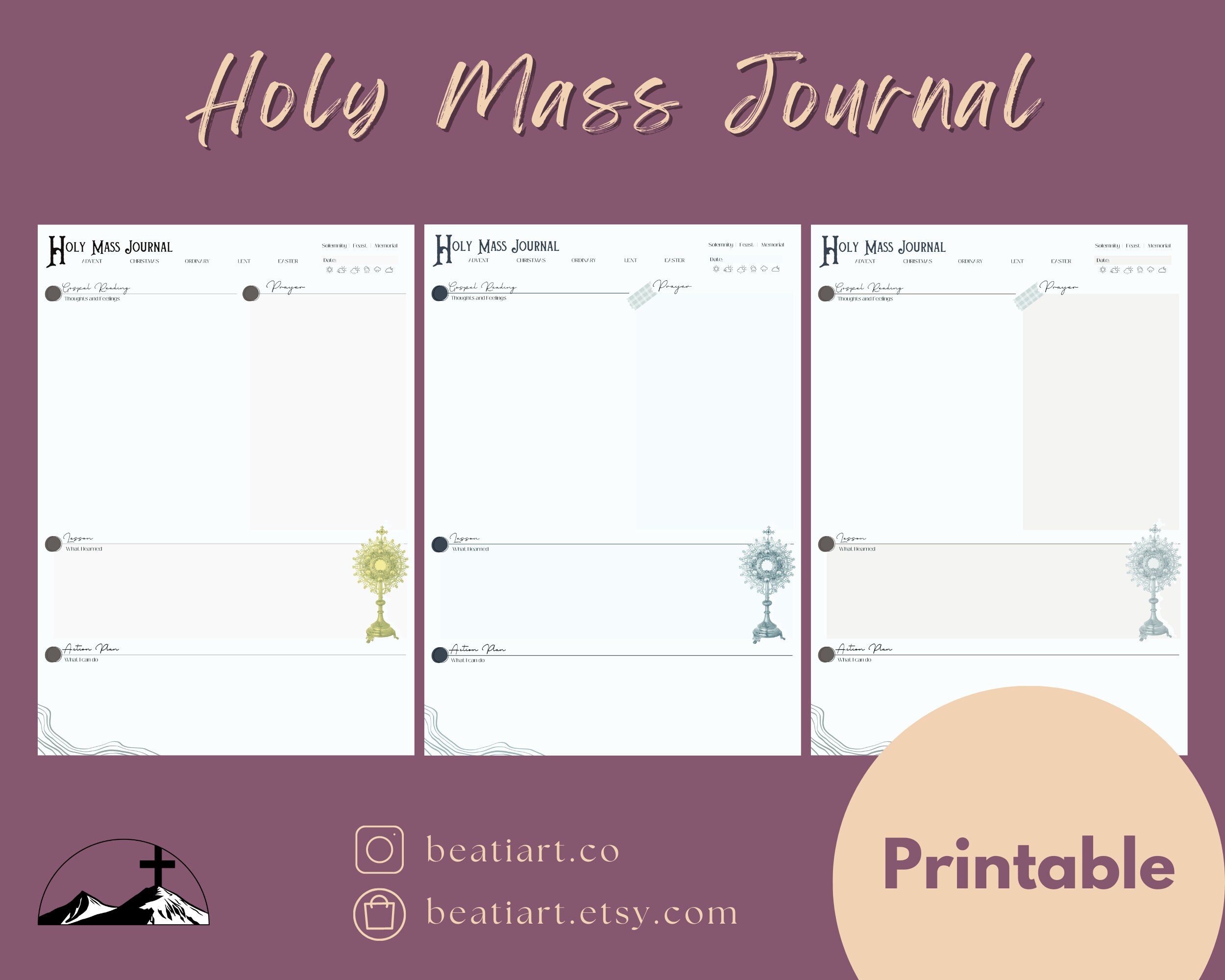 Holy Mass Journal (printable) - Etsy