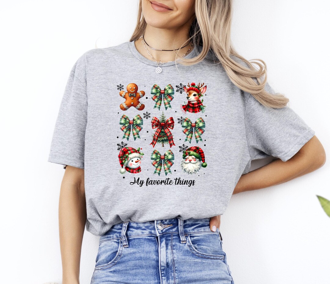 My Favorite Things Shirt, Christmas t-shirt, Xmas coquette Shirt ...
