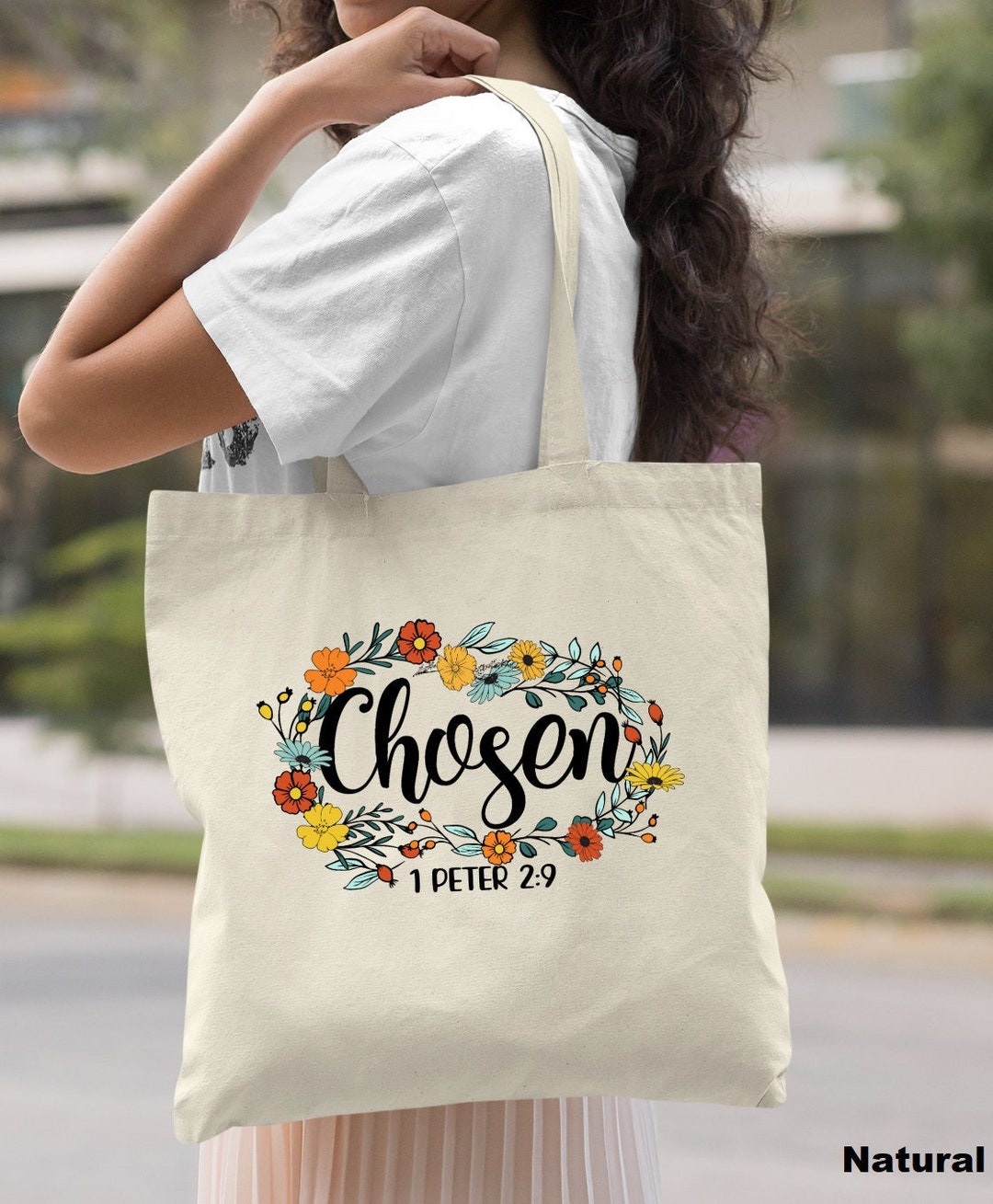 Bible Verse Chosen Tote Bag, Chosen 1 Peter 2:9 Bag, Christian Faith ...