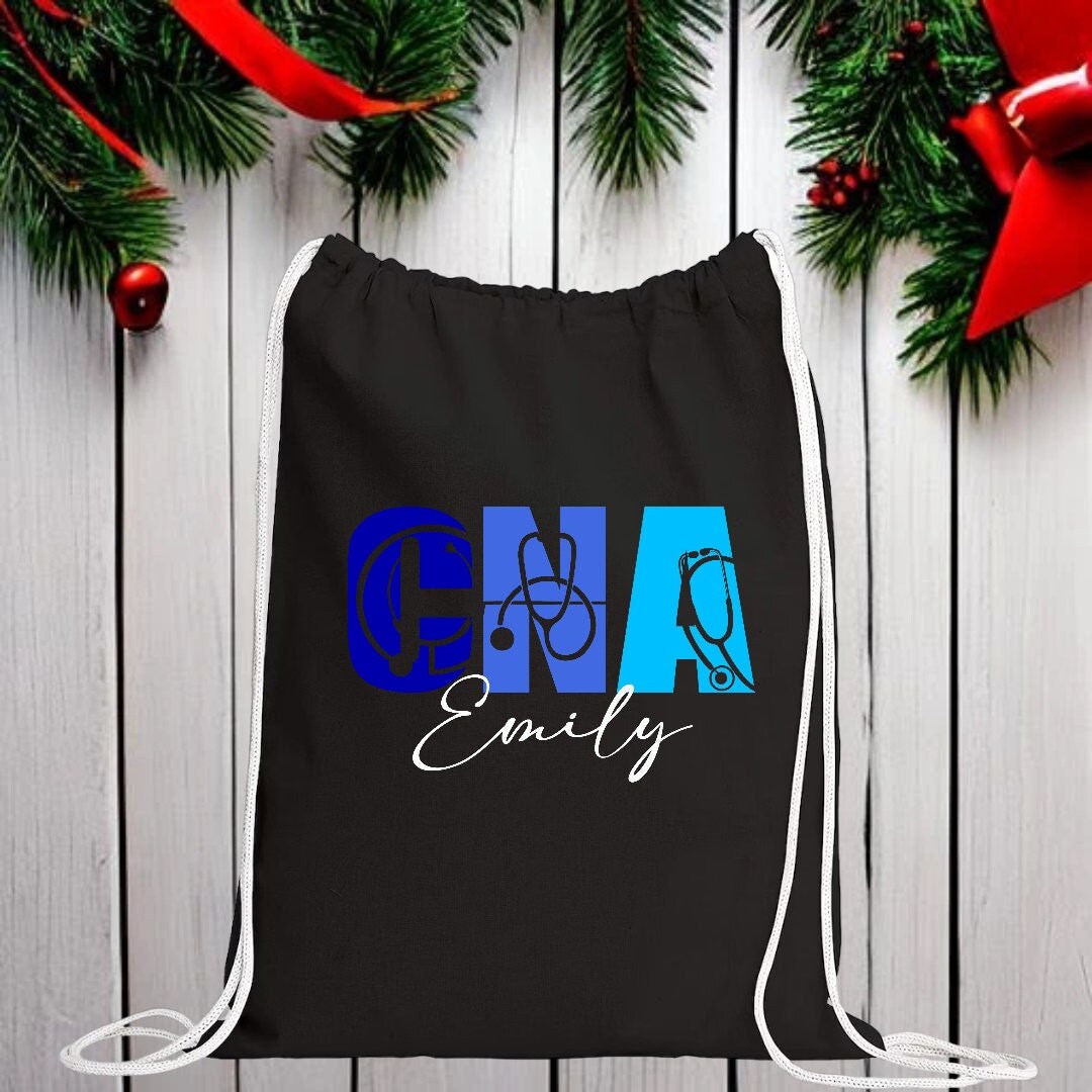 Custom CNA Nurse Drawstring Bag, Custom Name Print Nurse Bag ...