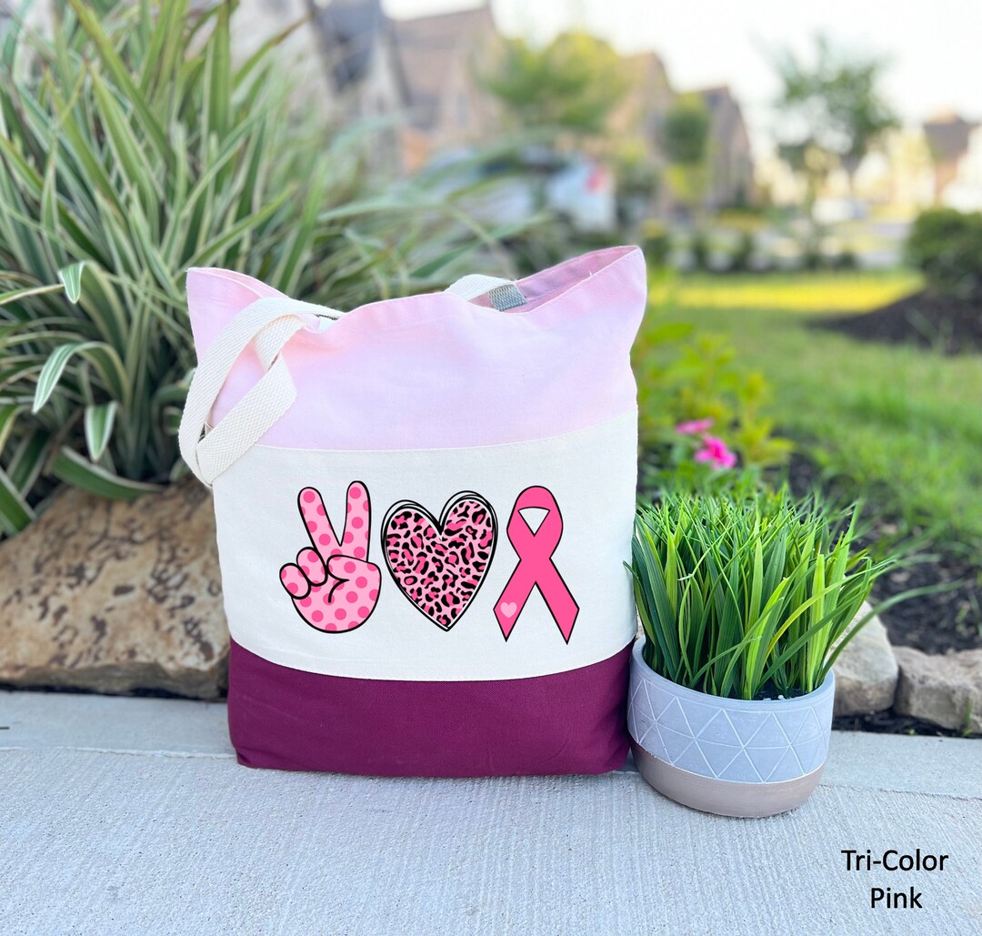 Peace Love Cure Breast Cancer Bag Breast Cancer Patients - Etsy