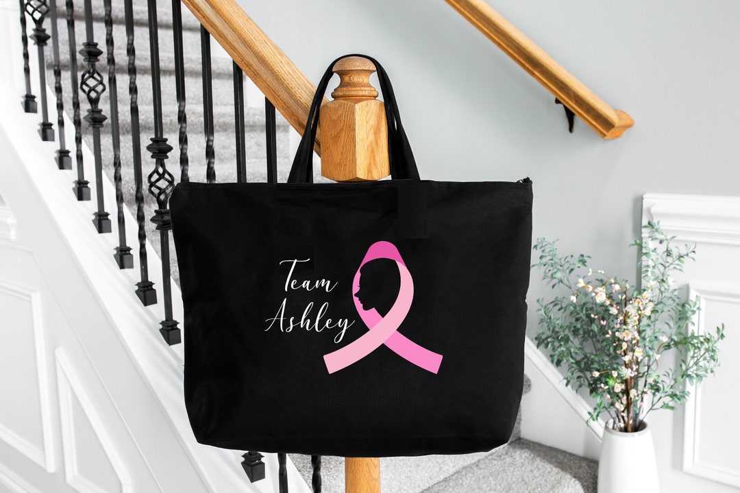 Custom Cancer Awareness Bag, Pink Ribbon Bag, Breast Cancer Awareness ...