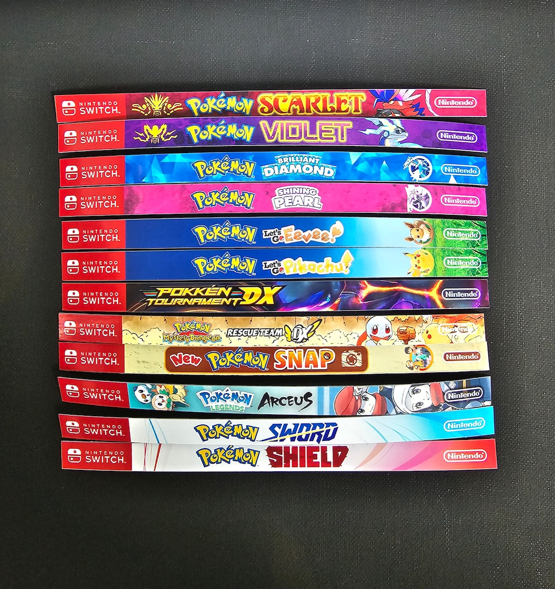Pokémon Complete Game Spine Set for All Nintendo Switch Physical Games ...