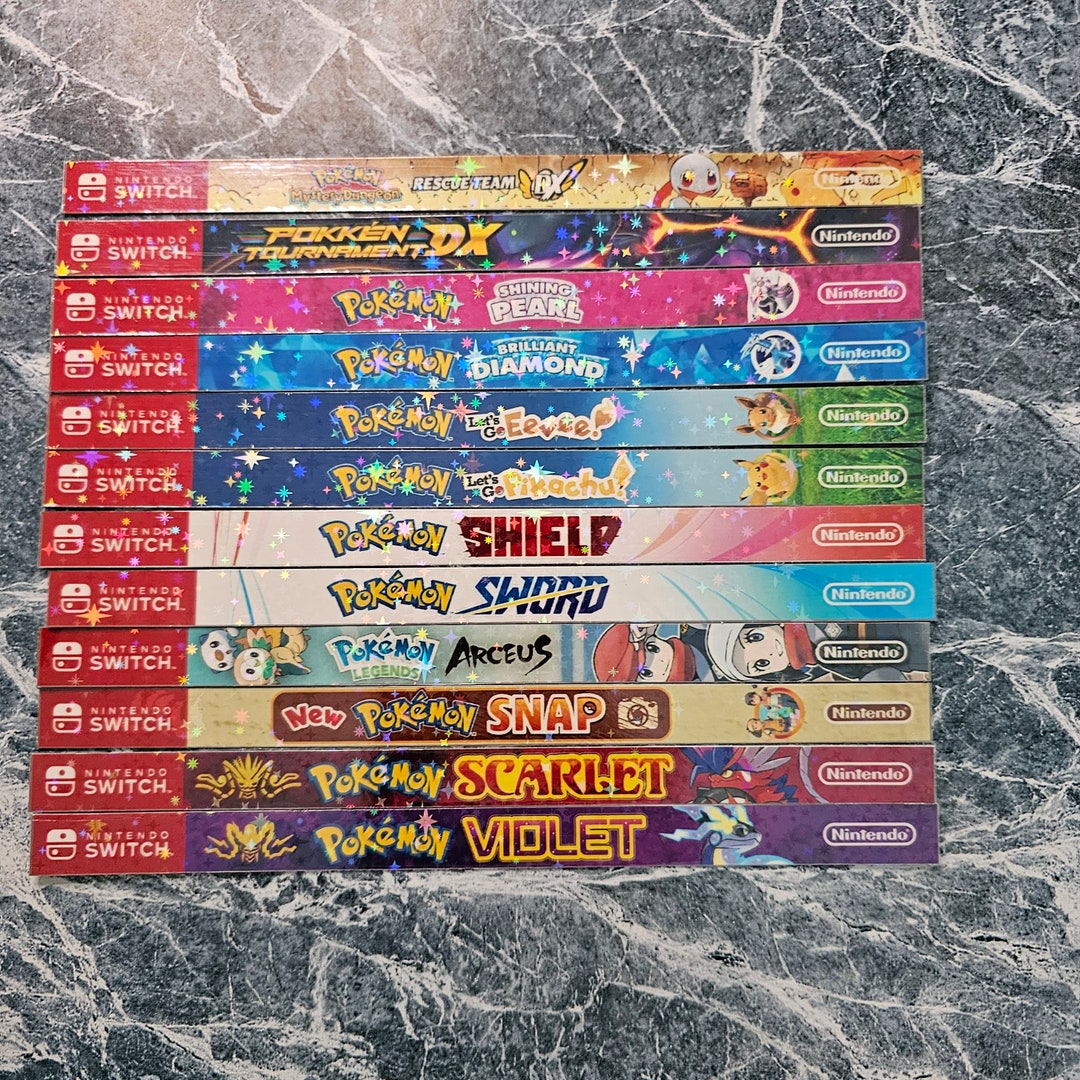 HOLOGRAPHIC * Pokémon Complete Game Spine Set for All Nintendo Switch ...