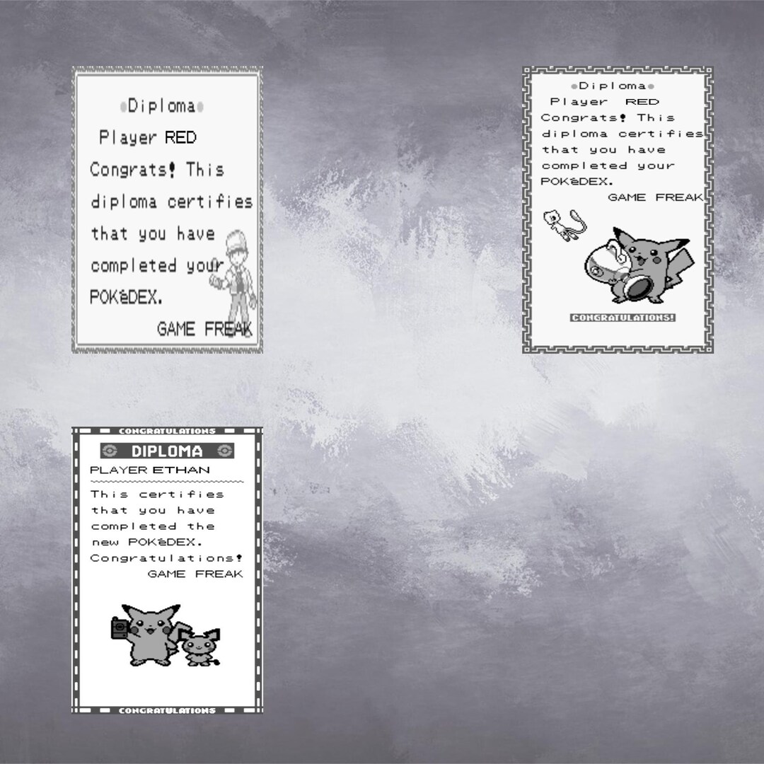 Pokémon Diplomas - Etsy
