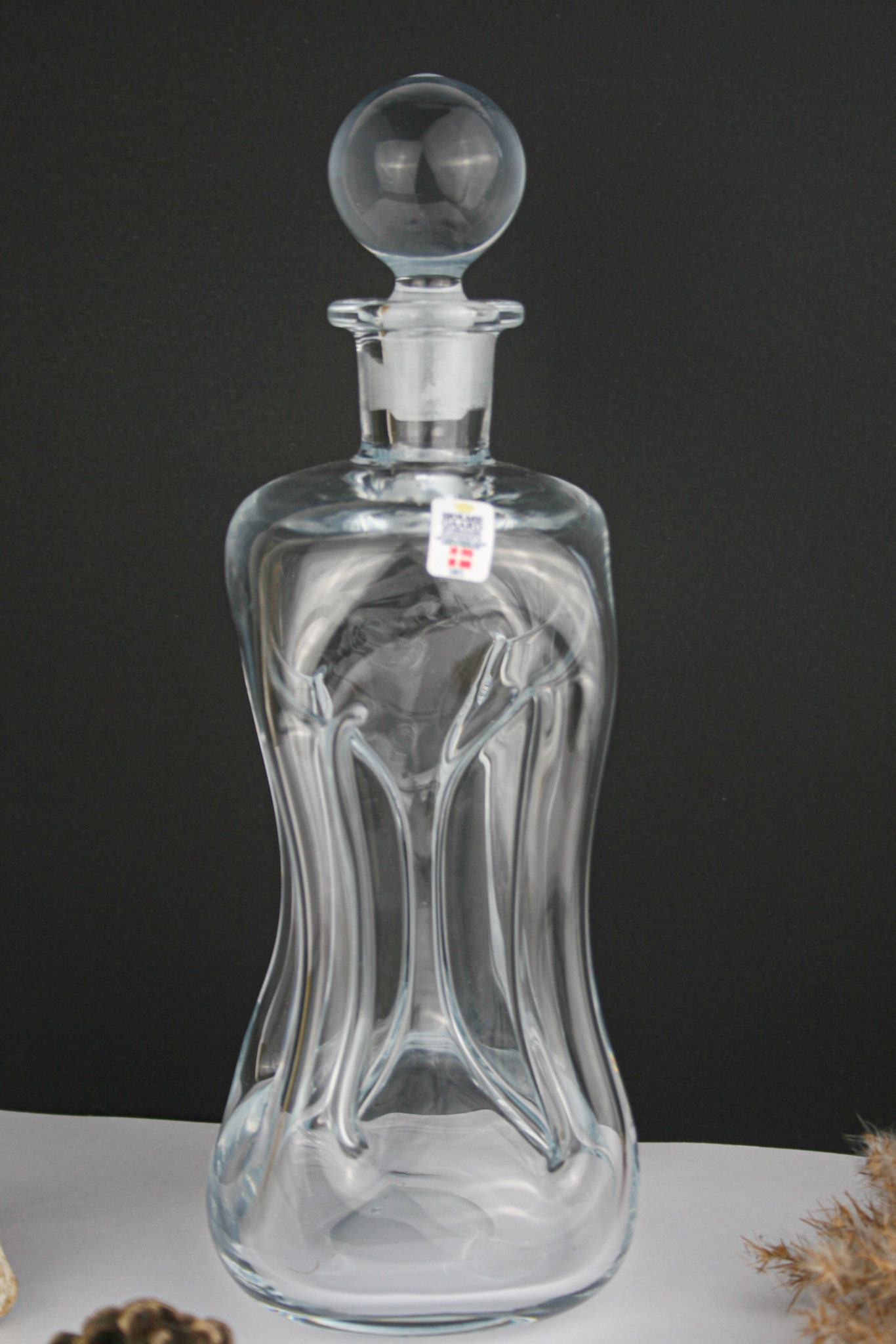 Vintage Decanter, Holmegaard of Copenhagen, Kluk Kluk Clear Glass ...
