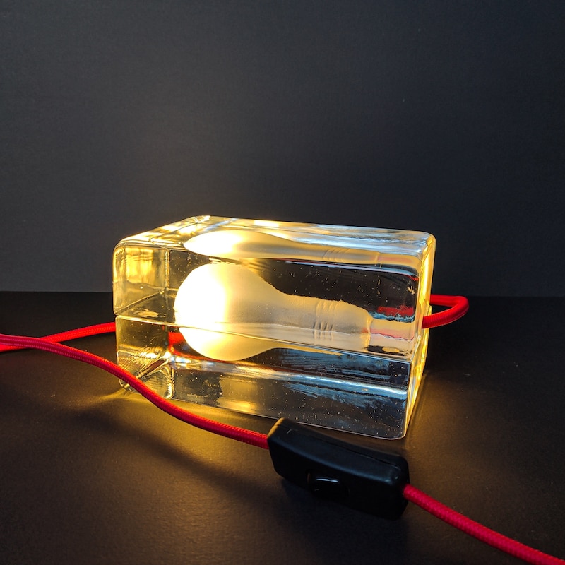 Glass Block Lamp - Etsy