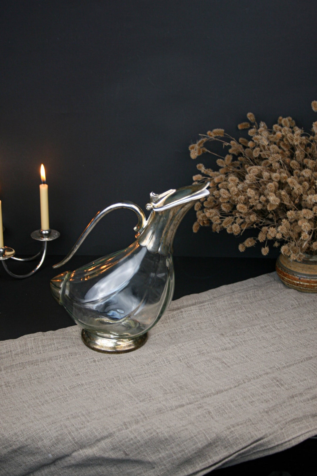 Duck Decanter, Wine Jug, Vintage Decanter, Crystal Bottle, Wine Carafe ...