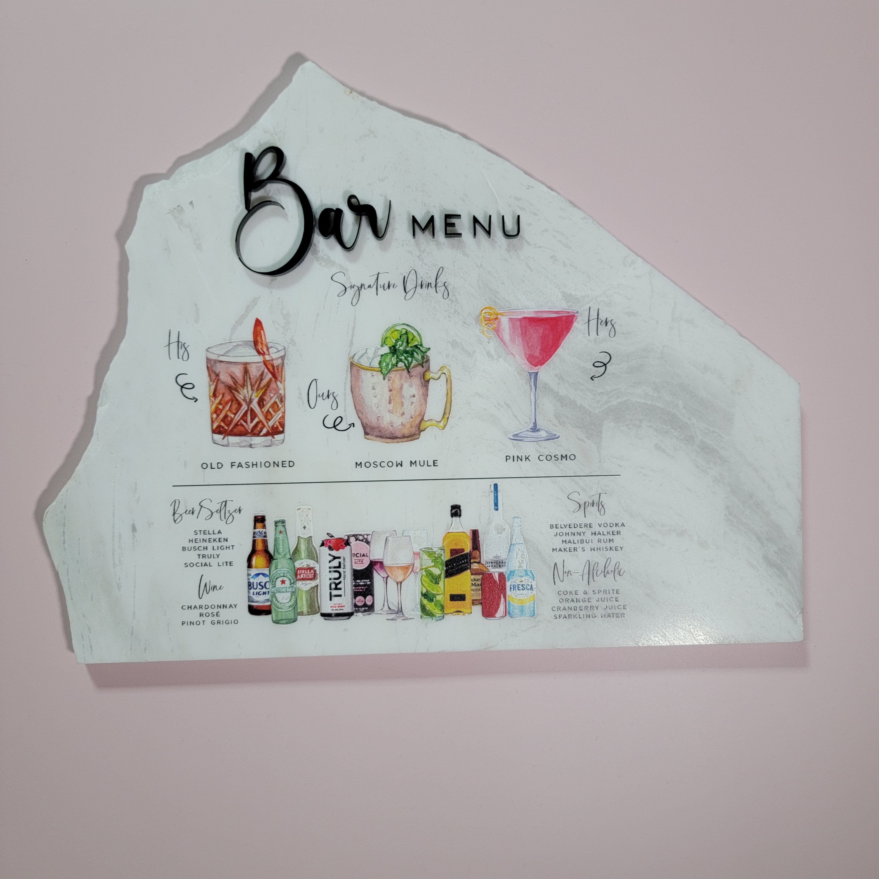 Signature Drink Menu | Bar Menu | Wedding Signs | Event Signs | Custom ...