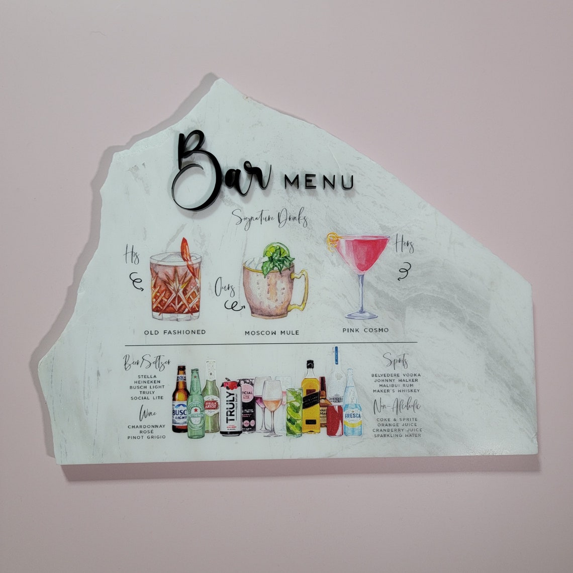 Signature Drink Menu | Bar Menu | Wedding Signs | Event Signs | Custom ...
