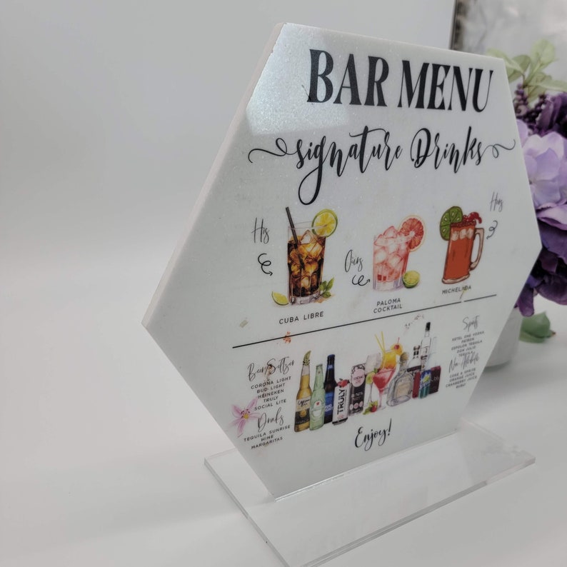 Signature Drink Menu | Bar Menu | Wedding Signs | Event Signs | Custom ...
