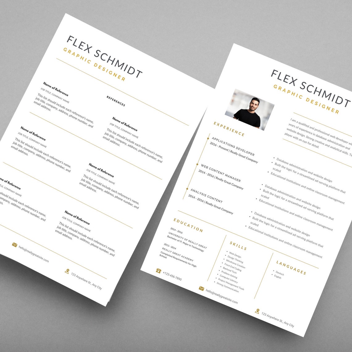 Competent Profile Application Layout, Resume Template, Canva Template ...