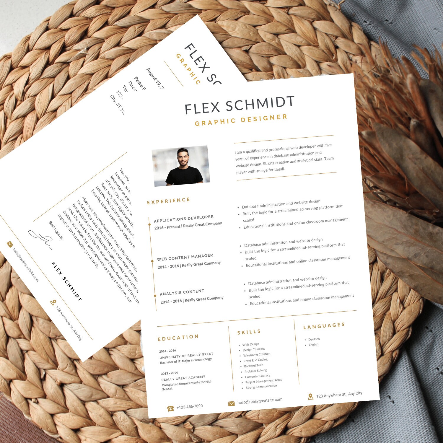 Competent Profile Application Layout, Resume Template, Canva Template ...