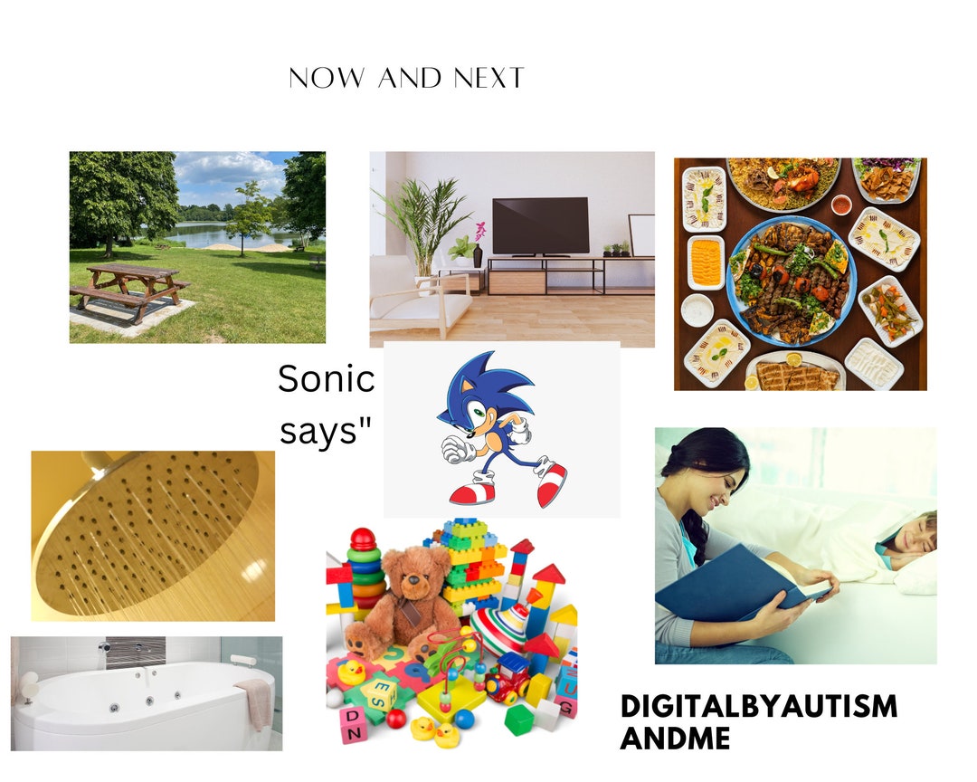 Now and Next Sonic Board and Real Life Visuals for Autism - Etsy