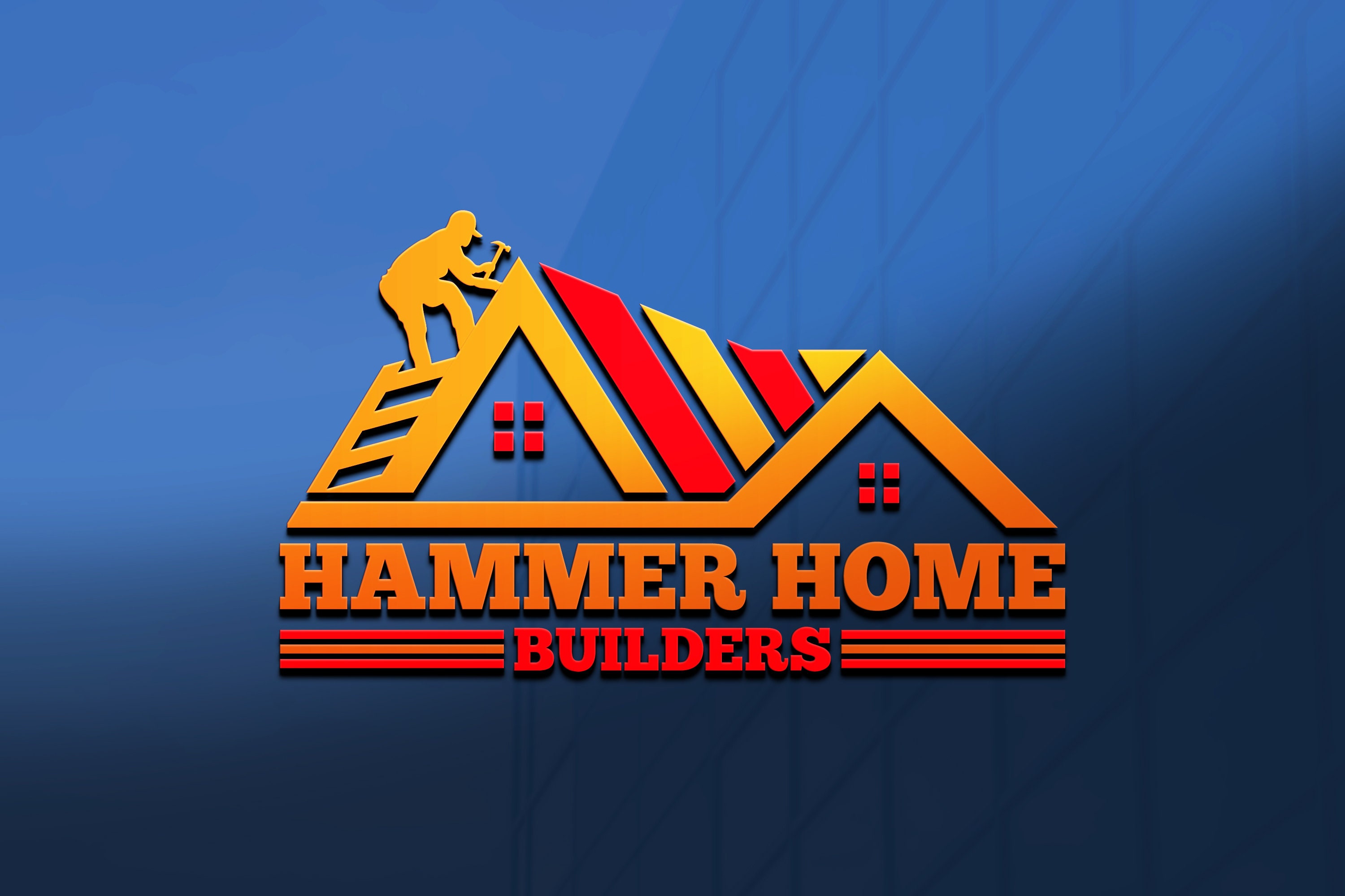Construction Logo Hammer Design Roofing Business - Etsy