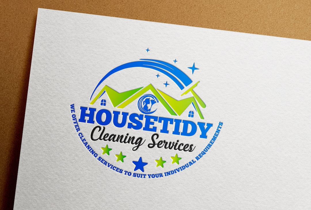 Commercial Residential Cleaning Logo, Service Logo Design, Home House ...