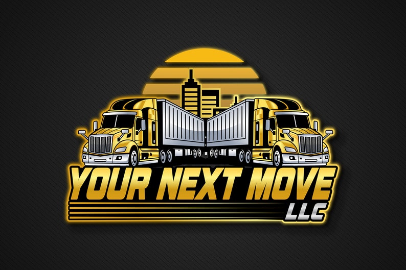 Transport Trucking Semi Box Truck Cargo Van Logistics Dispatching Logo ...