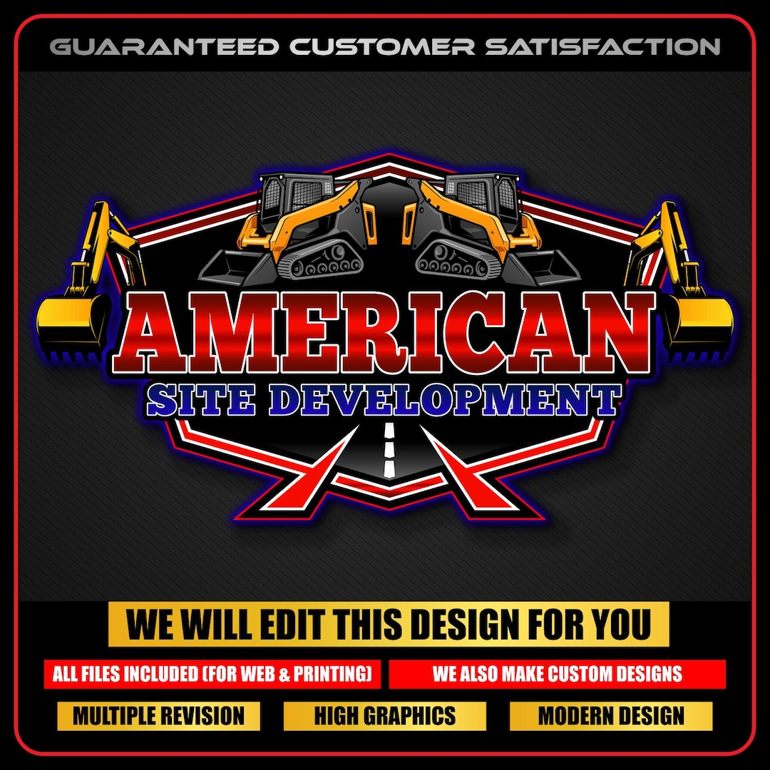 Excavator Heavy Equipment Construction Logo Earth Digging Logo Skid ...