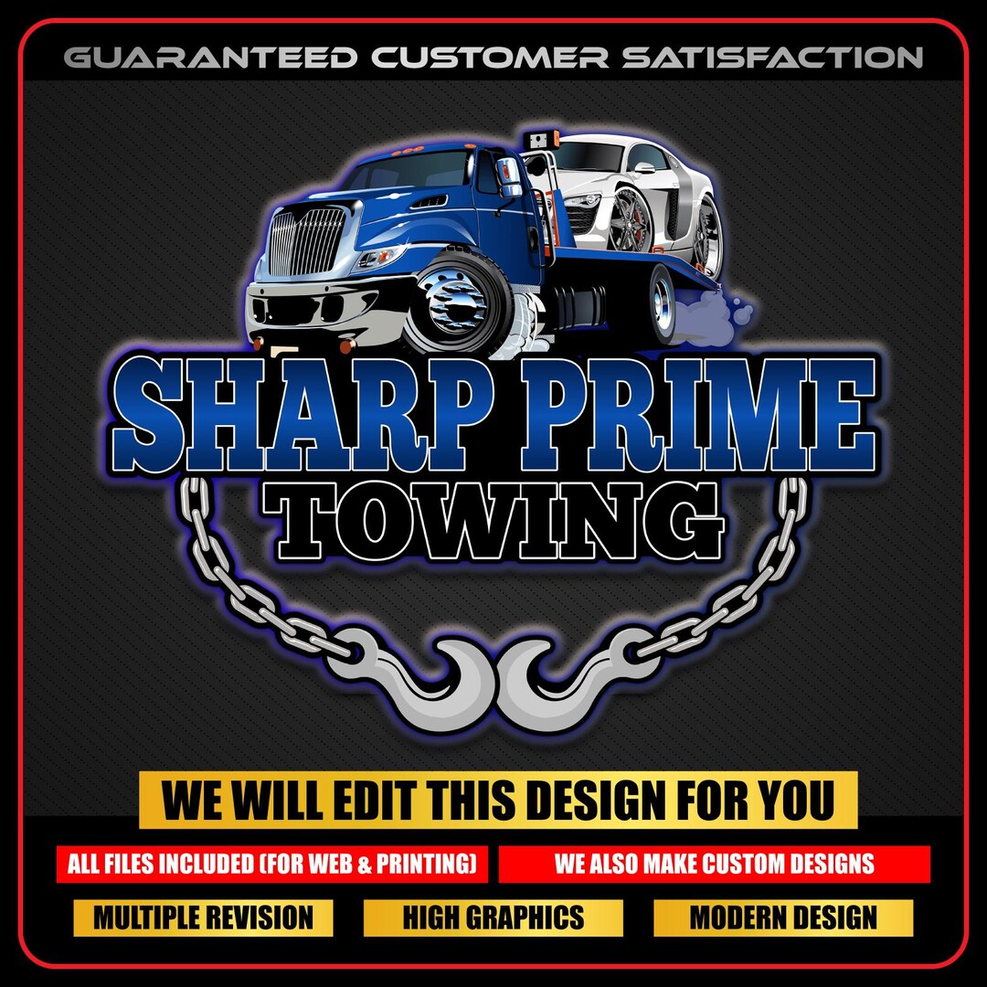 Towing Truck Logo, Towing Logo Template, Towing Chain Svg, Tow Truck 18 ...
