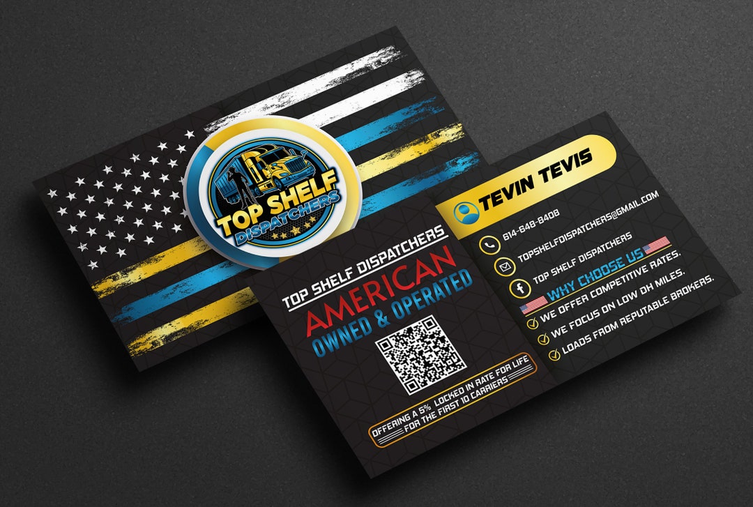 Trucking Transport Logistics Towing Dispatch Business Card Print Ready ...