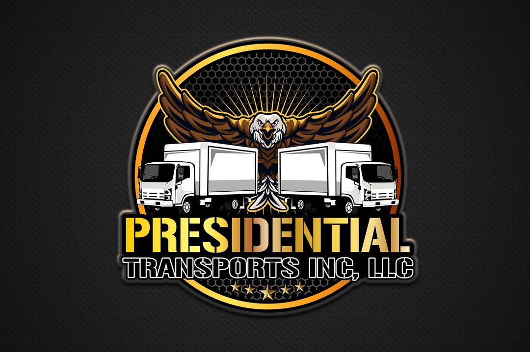 Transport Trucking Semi Box Truck Cargo Van Logistics Dispatching Logo ...