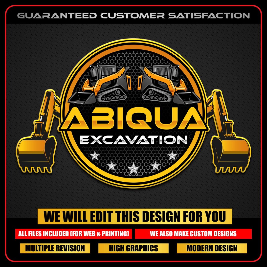 Excavator Heavy Equipment Construction Logo Earth Digging Logo Skid ...