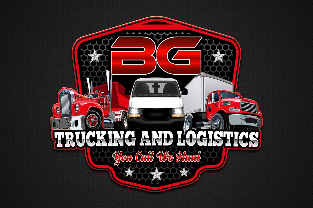 Transport Trucking Semi Box Truck Cargo Van Logistics Dispatching Logo ...