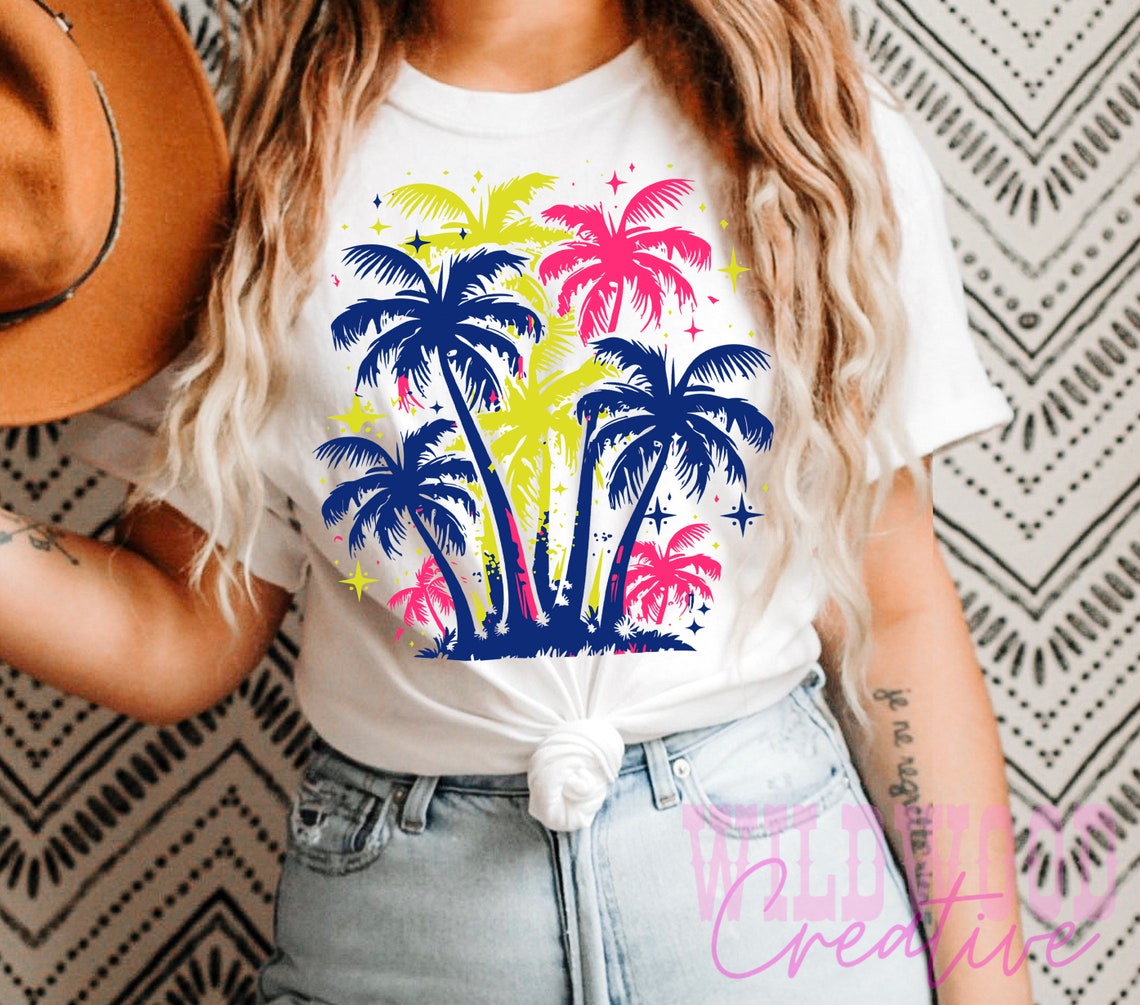 Summer PNG, Palm Tree Png, Screenprint, Preppy, Sunshine Png Comfort ...