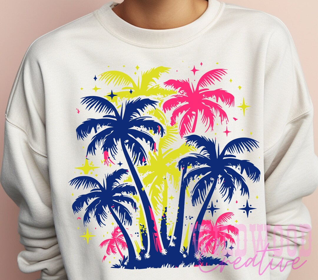 Summer PNG, Palm Tree Png, Screenprint, Preppy, Sunshine Png Comfort ...