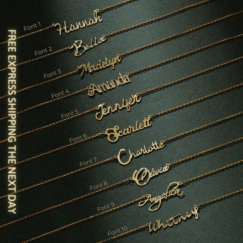 Gold Name Necklace - Etsy